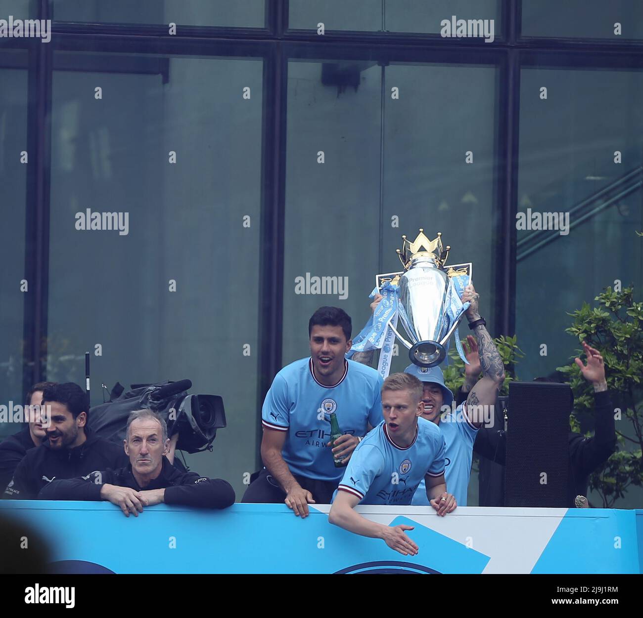 Manchester, UK. 23rd May 2022 Manchester City FC celebrate winning the ...