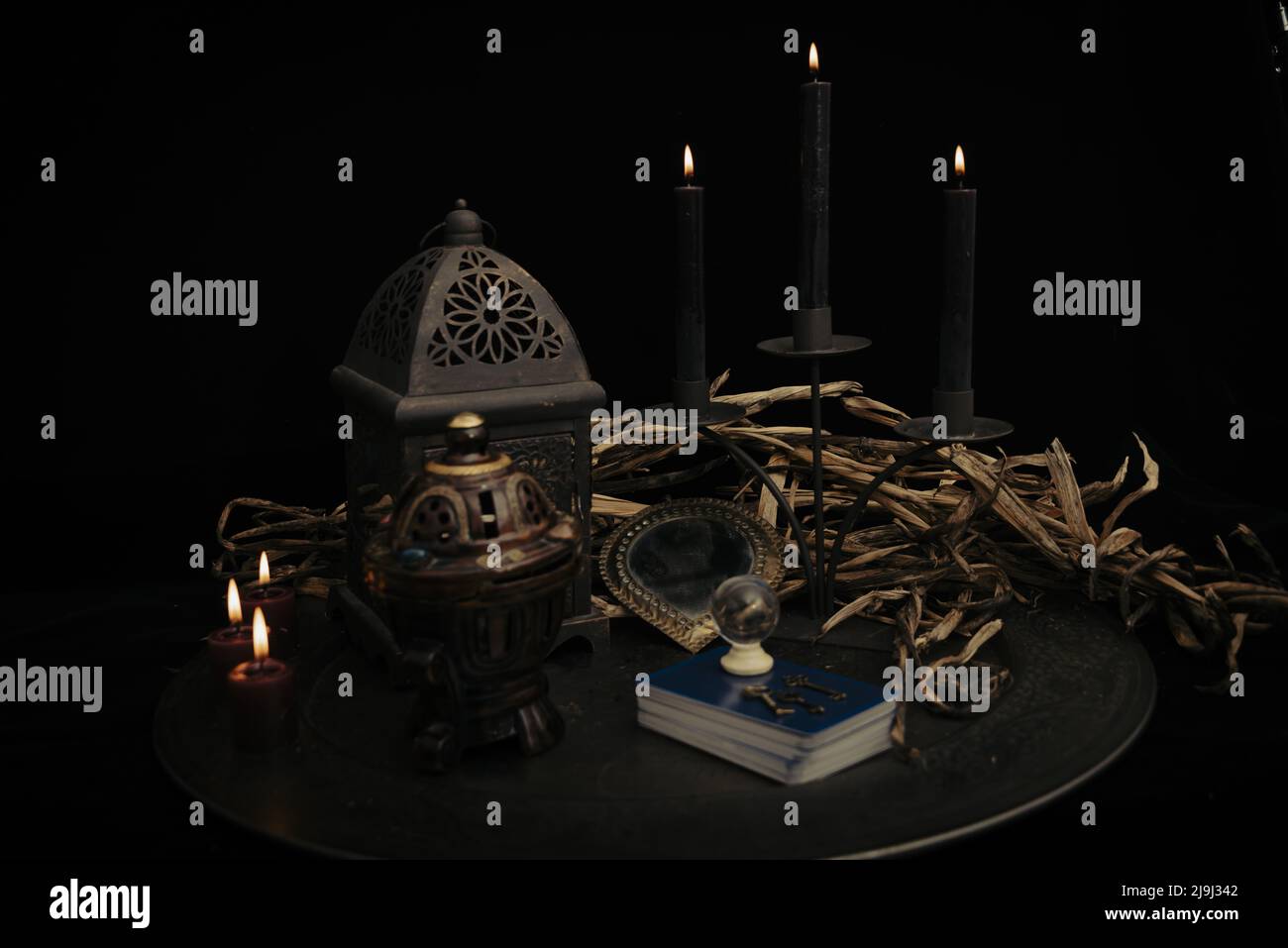 Composition of esoteric objects, used for healing and fortune-telling ...