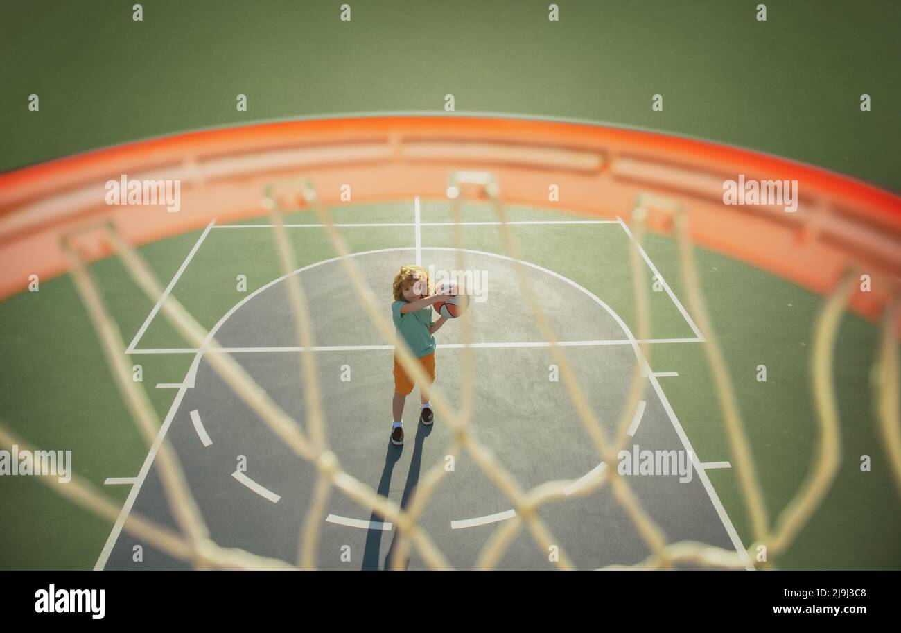 Kids playing basketball. Child sport activity. Kid sportsman Stock ...