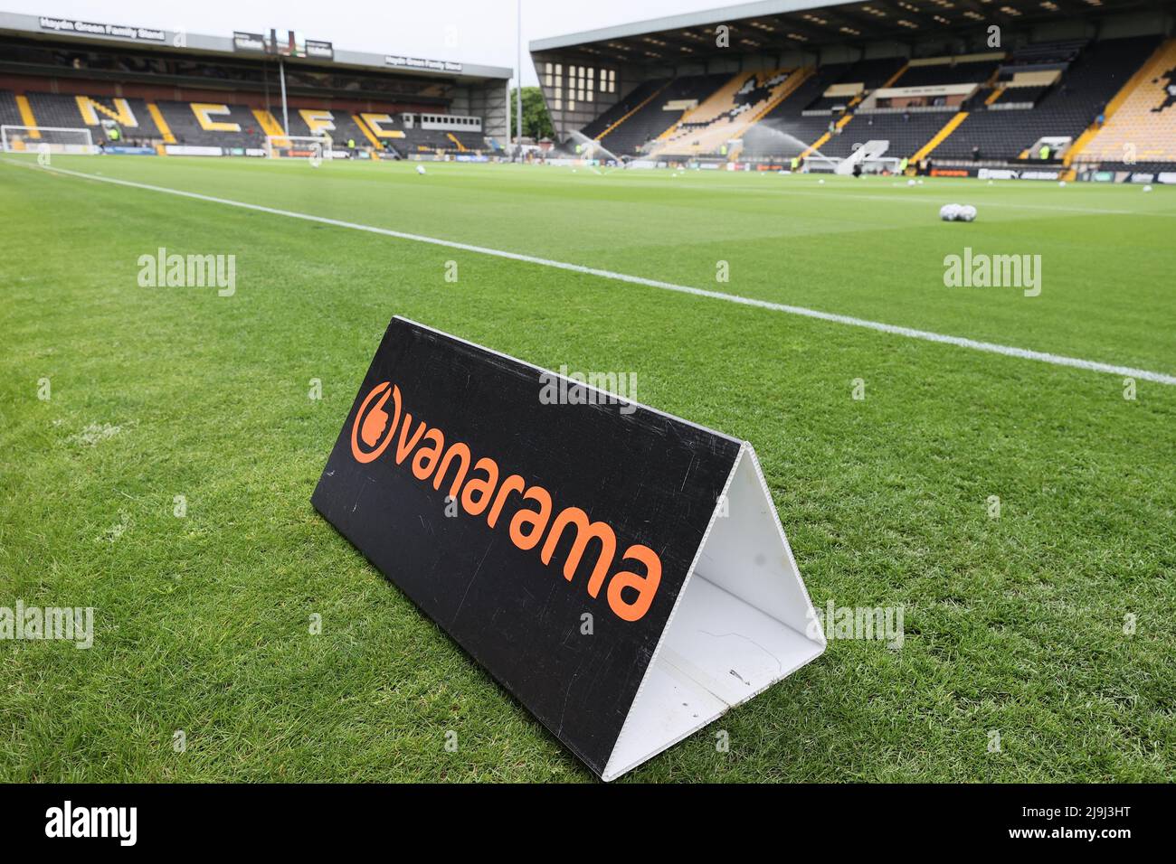 NOTTINGHAM, ENGLAND. MAY 23RD 2022. A vanarama sign is seen ahead of ...