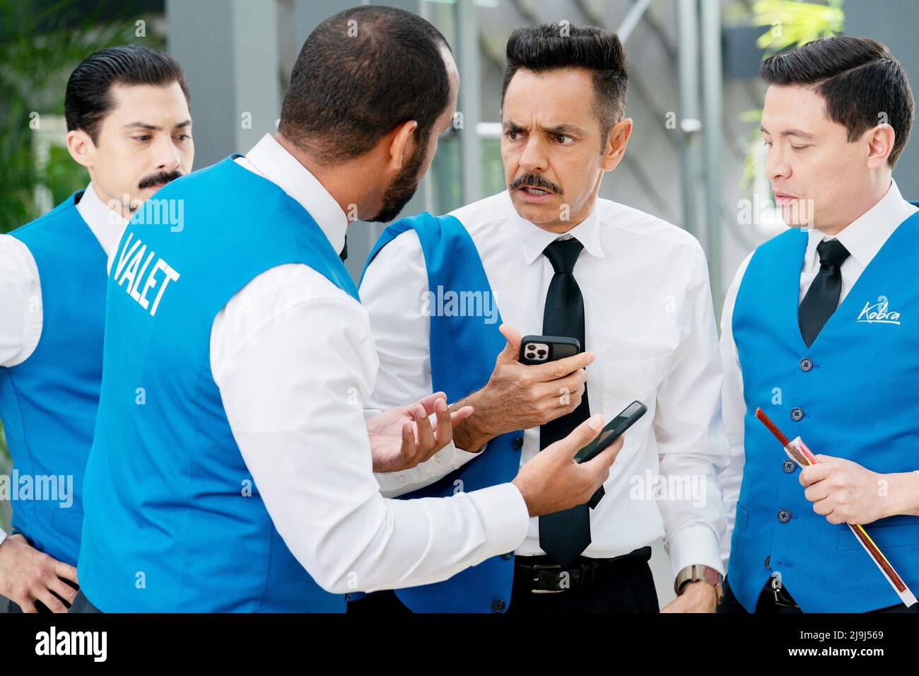 THE VALET, from left: Carlos Santos, Amaury Nolasco, Eugenio Derbez ...