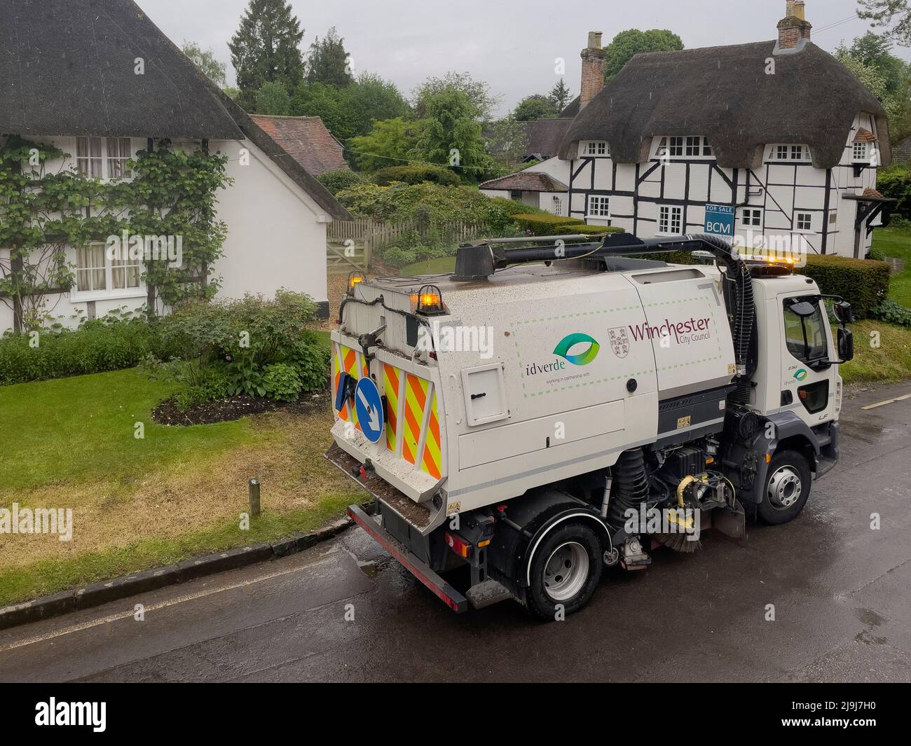 Micheldever, Winchester, Hampshire, England, UK. 2022. Street cleaning ...