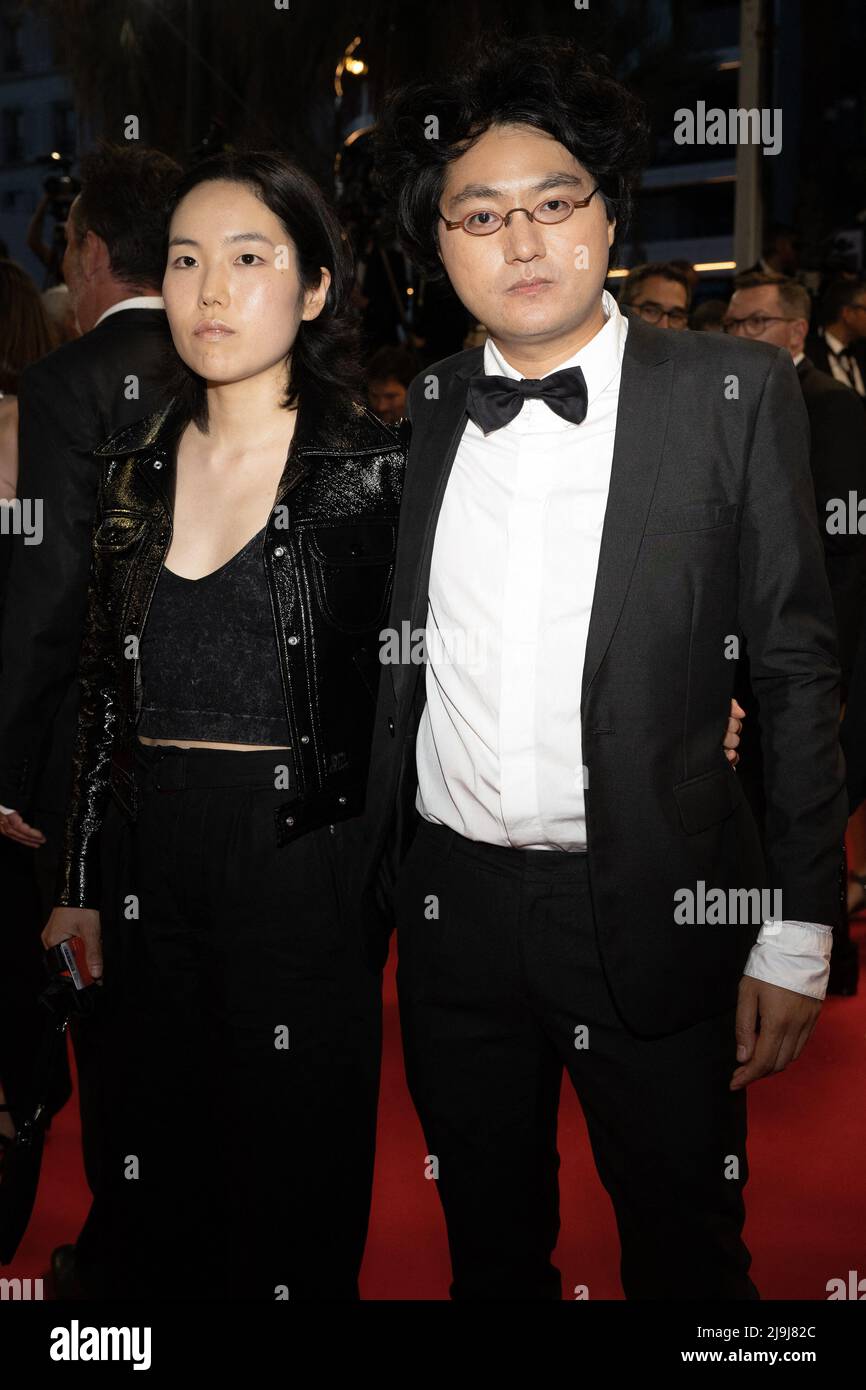 Park Ji-Min and Director Davy Chou attend the screening of Crimes of ...