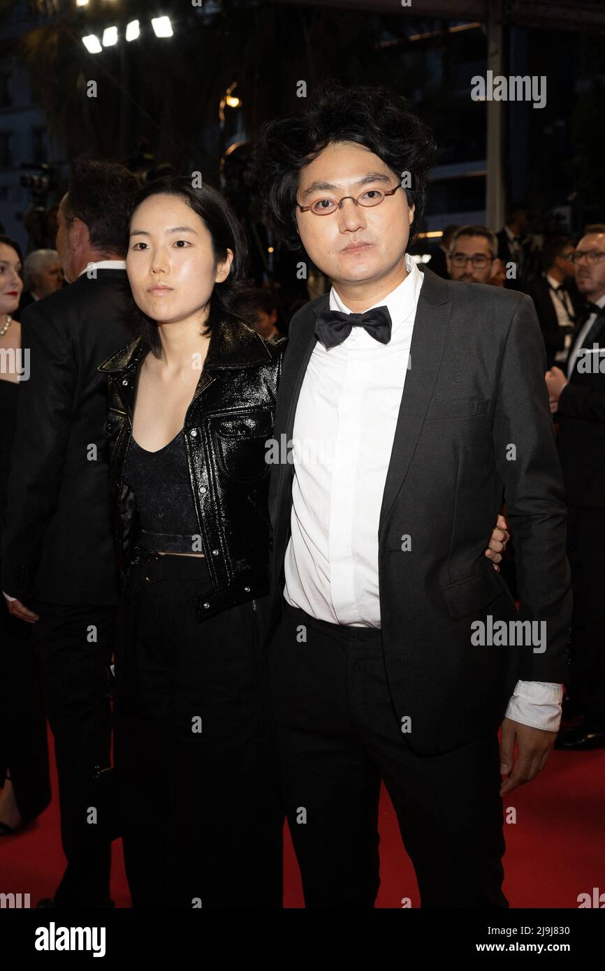 Park Ji-Min and Director Davy Chou attend the screening of Crimes of ...