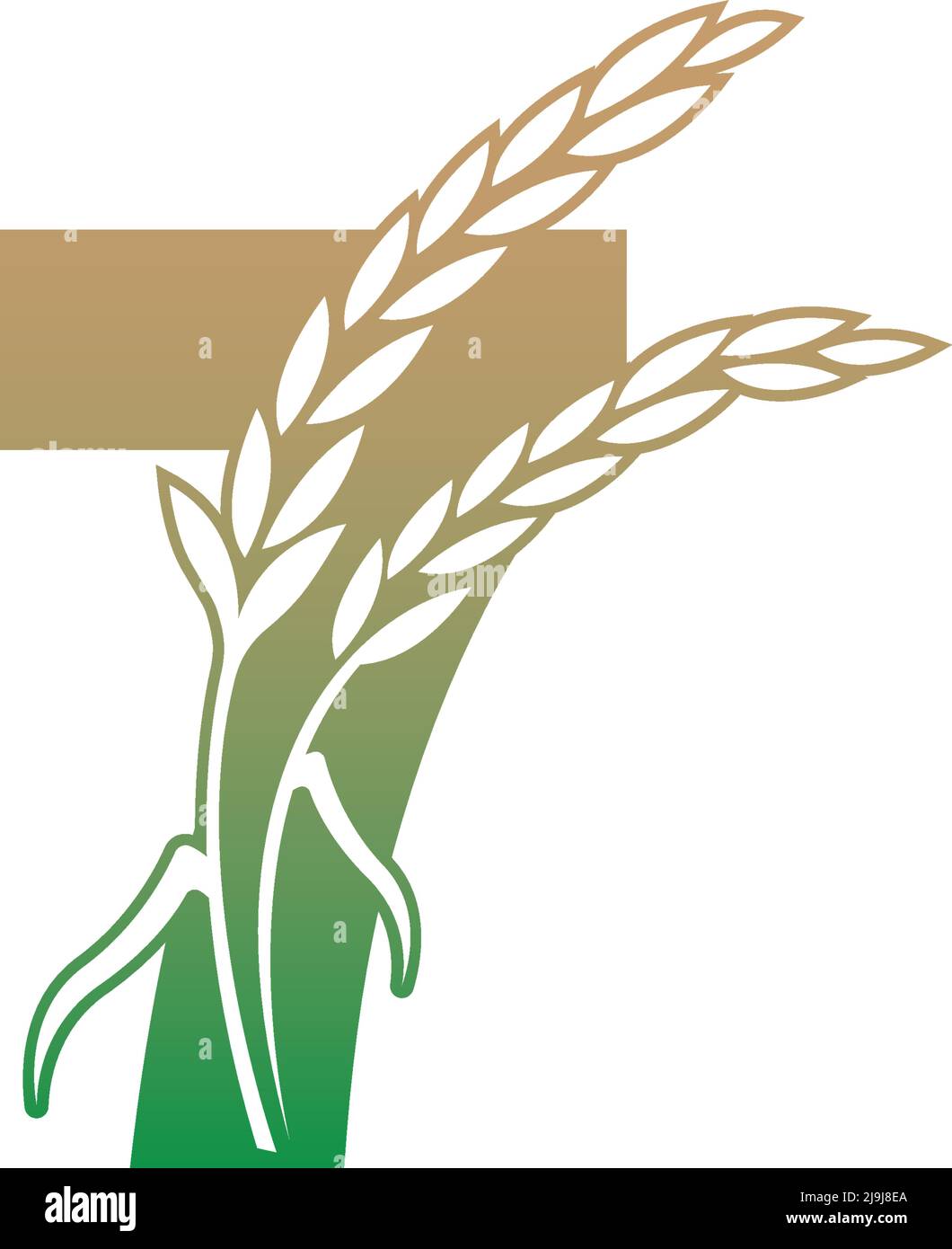 Number 7 with rice plant icon illustration template vector Stock Vector ...