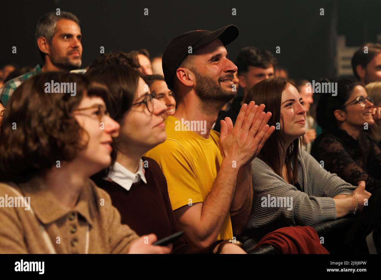 BARCELONA - APR 27: Fans in a concert at Razzmatazz 2 on April 27, 2022 ...