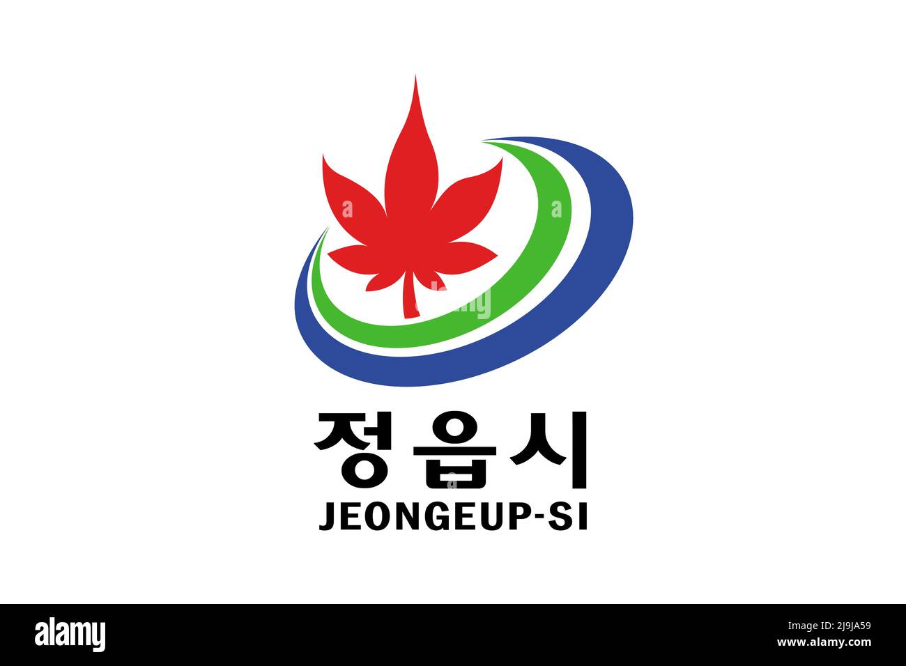 Top view of flag Jeongeup city, South Korea. Korean travel and patriot ...