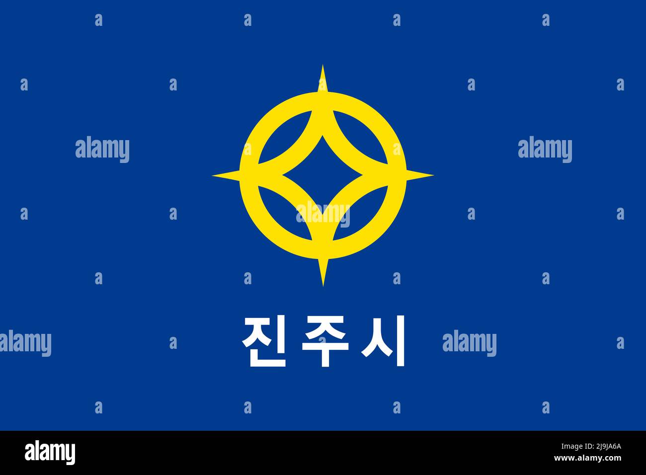 Top view of flag Jinju city, South Korea. Korean travel and patriot ...