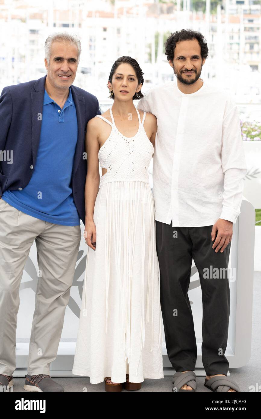 Director Ali Abbasi, Zar Amir Ebrahimi, and Mehdi Bajestani attend the photocall for Jerry Lee ...