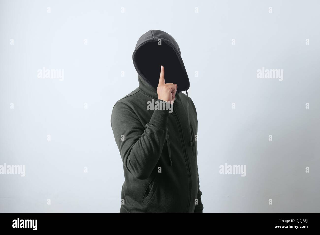 faceless man with silent hand gesture Stock Photo - Alamy
