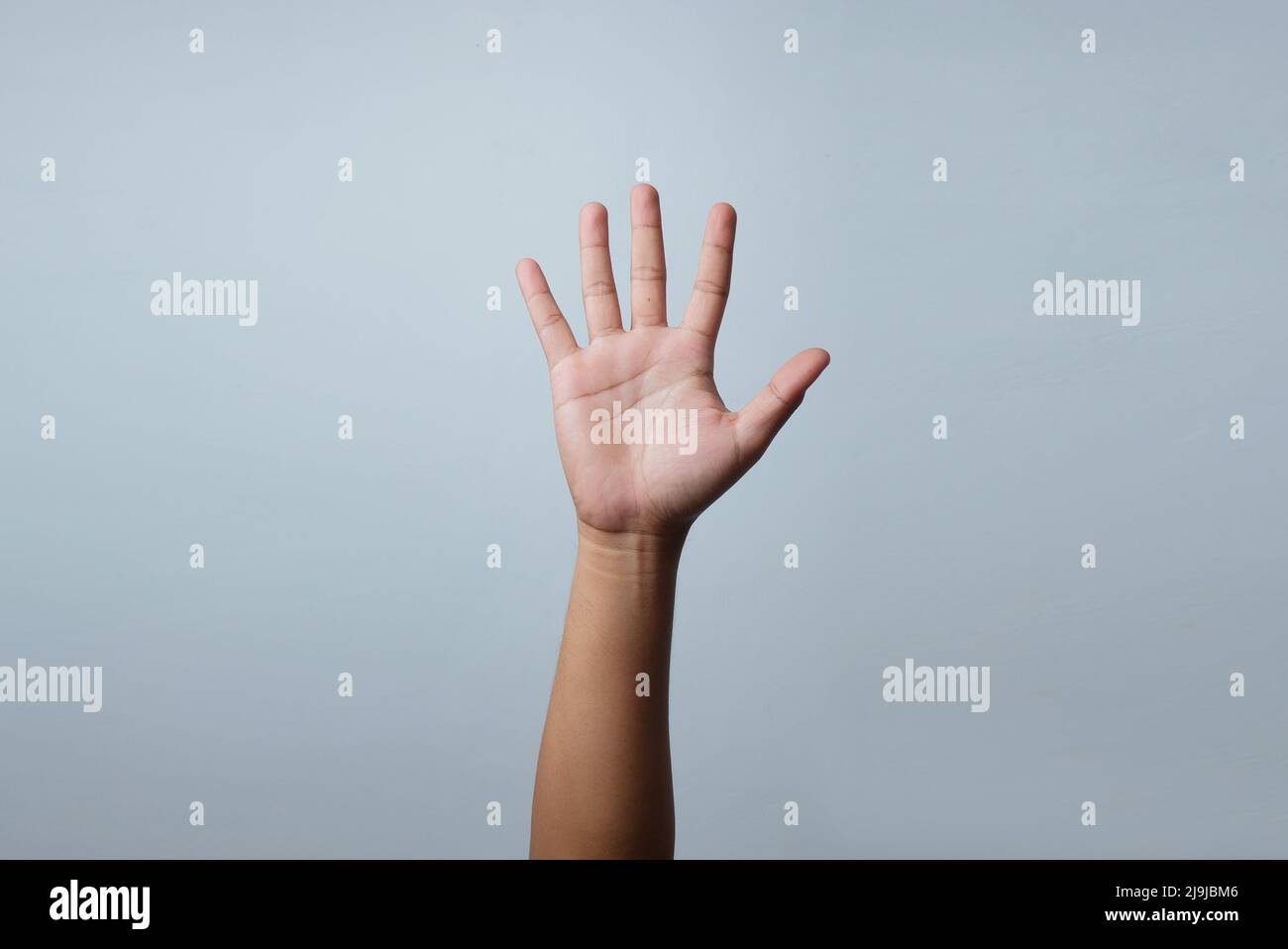 front view of hand with stop gesture Stock Photo - Alamy