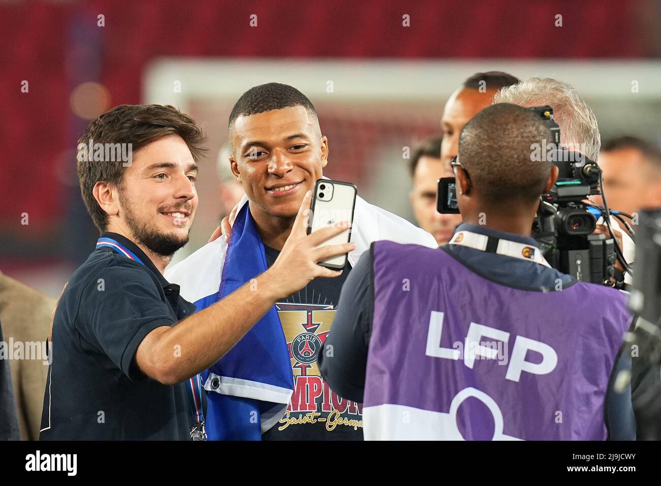 PARIS, FRANCE - MAY 21: Players families members are asking for selfies ...