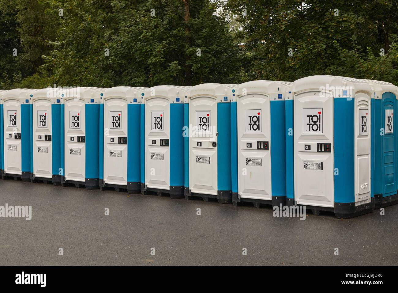 Toilets installed at a public event Stock Photo - Alamy