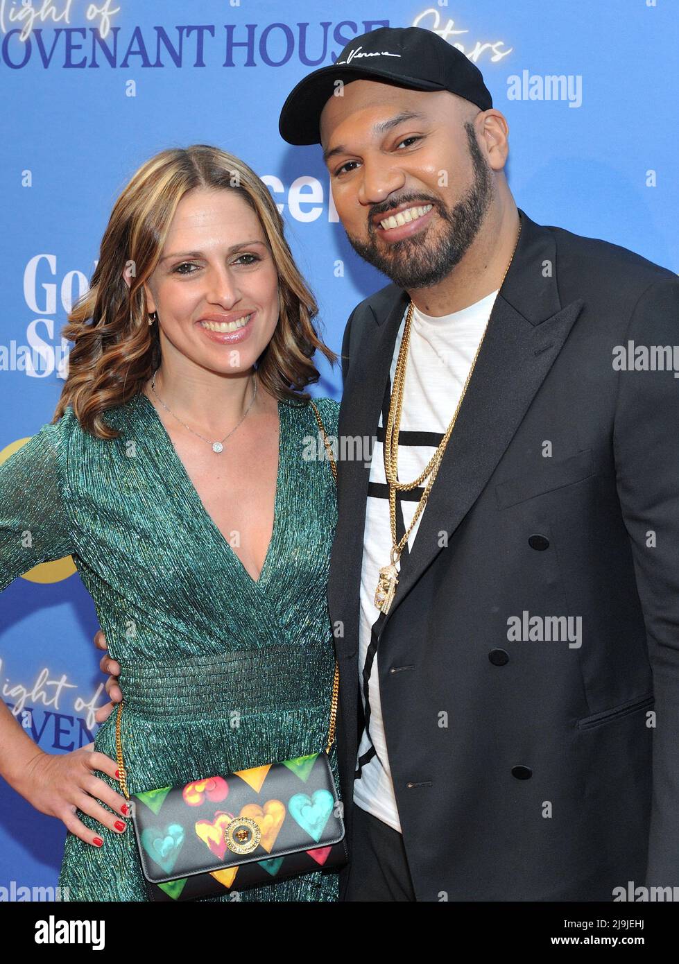 New York, USA. 23rd May, 2022. L-R: Heather Martinez and The Kid Mero attend the Covenant House ...