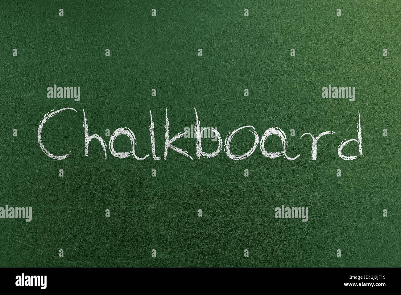Green chalkboard template with handwritten word. Back to school concept ...