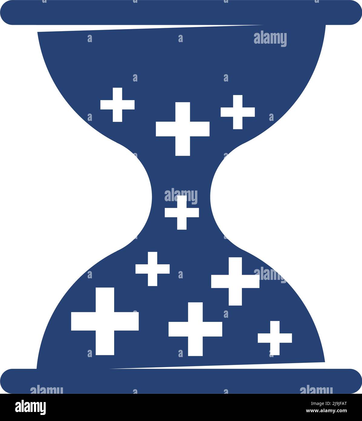 hourglass medical cross health logo Icon Illustration Brand Identity ...