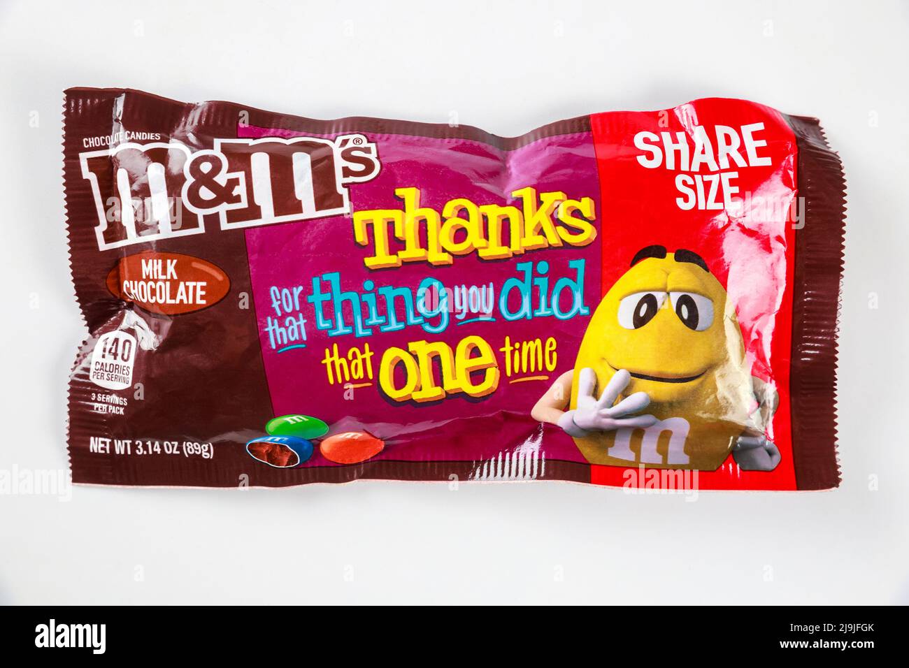 MMs colorful milk chocolate candy with message on package Stock Photo ...