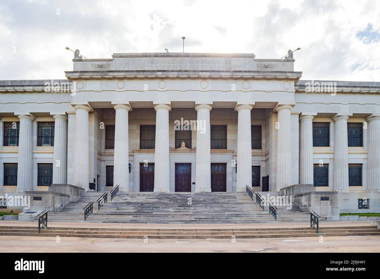 Sunny exterior view of the Scottish Rite Masonic Temple at Guthrie ...