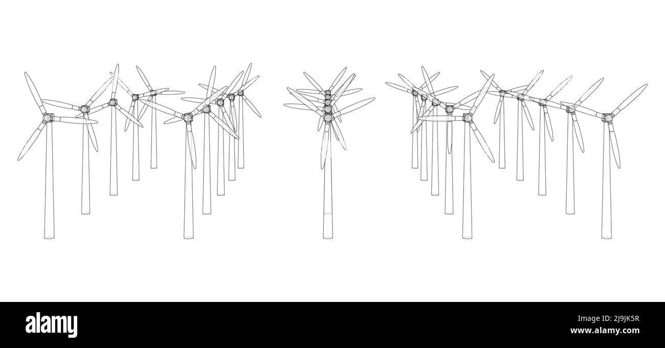 Wind turbines. Vector rendering of 3d Stock Vector Image & Art - Alamy