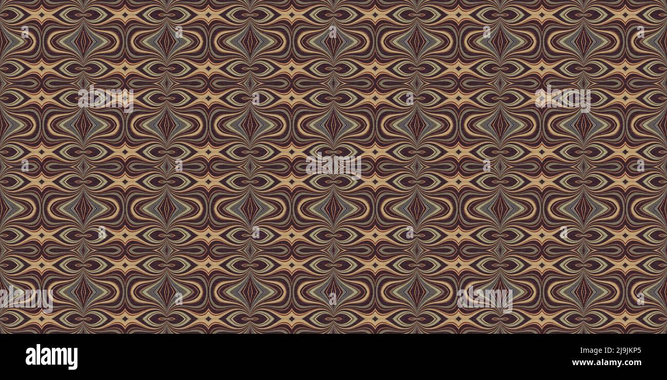 Earthy colours retro sixties geometric seamless border pattern in ...