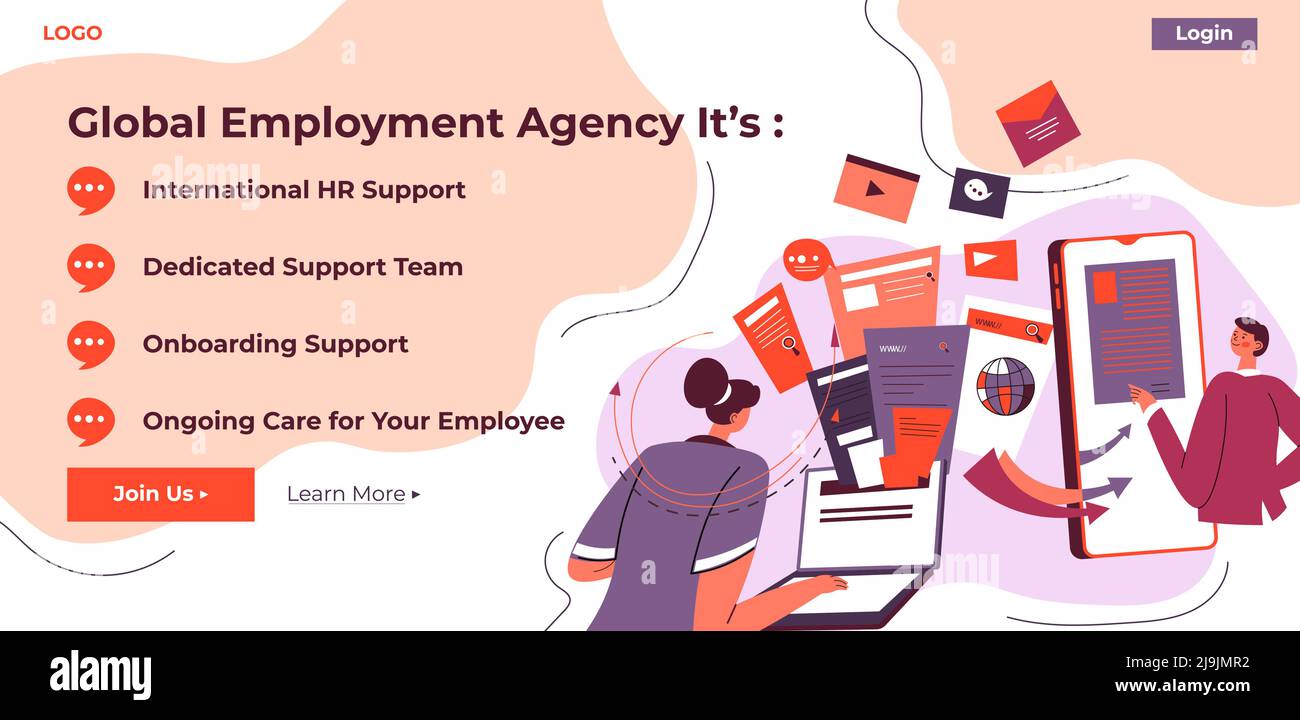 Global employment agency, HR service and help Stock Vector Image & Art ...