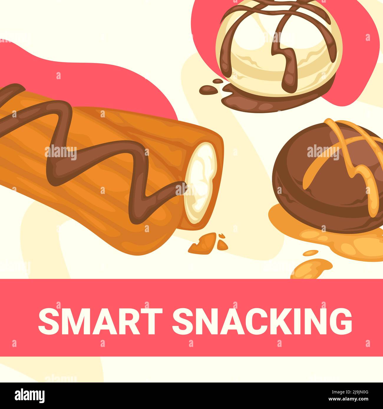 Smart snacking, desserts in pastry bakery shop Stock Vector Image & Art ...