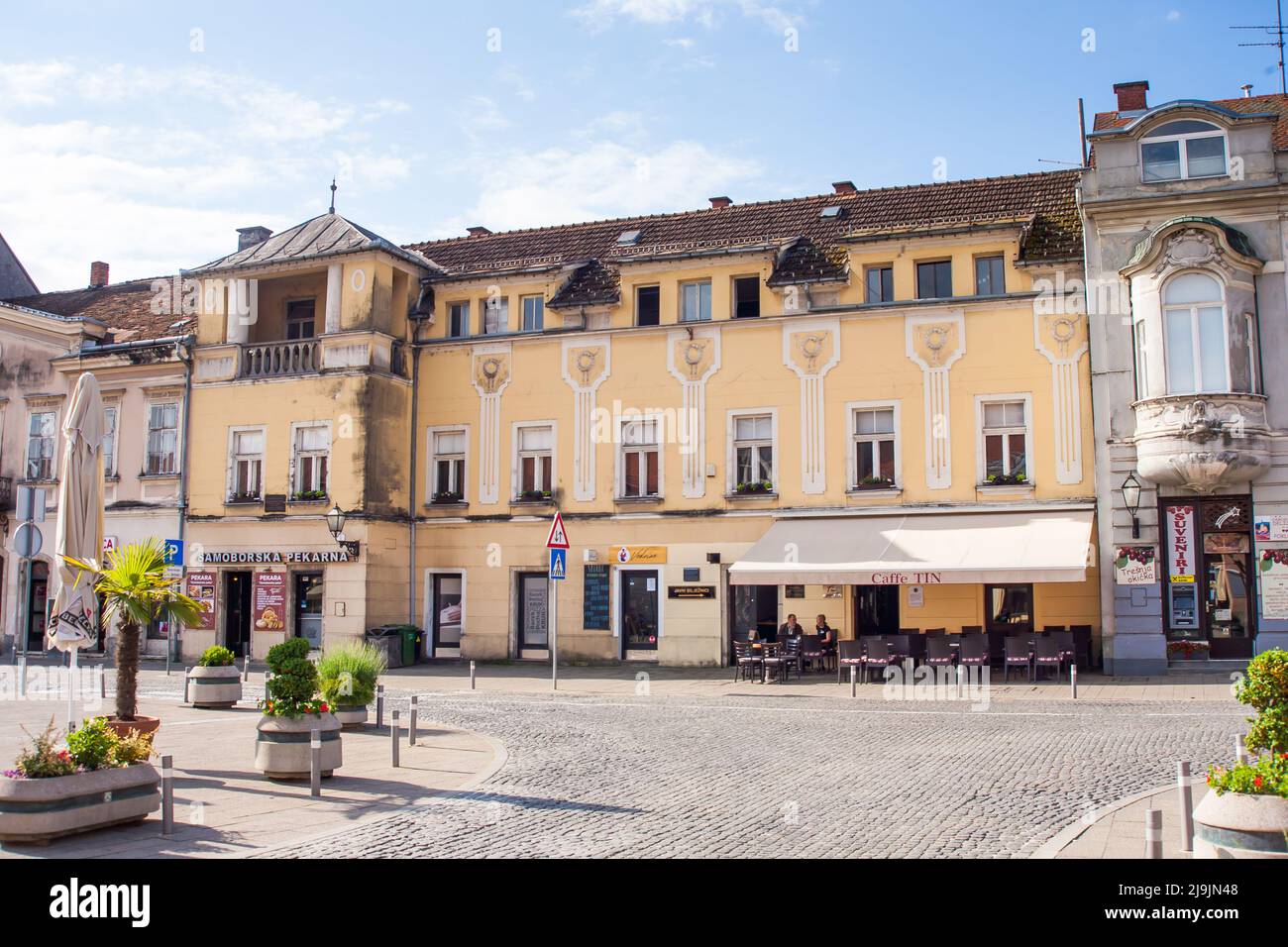 SAMOBOR, CROATIA-May 22, 2022: The City center of Samobor, with its ...