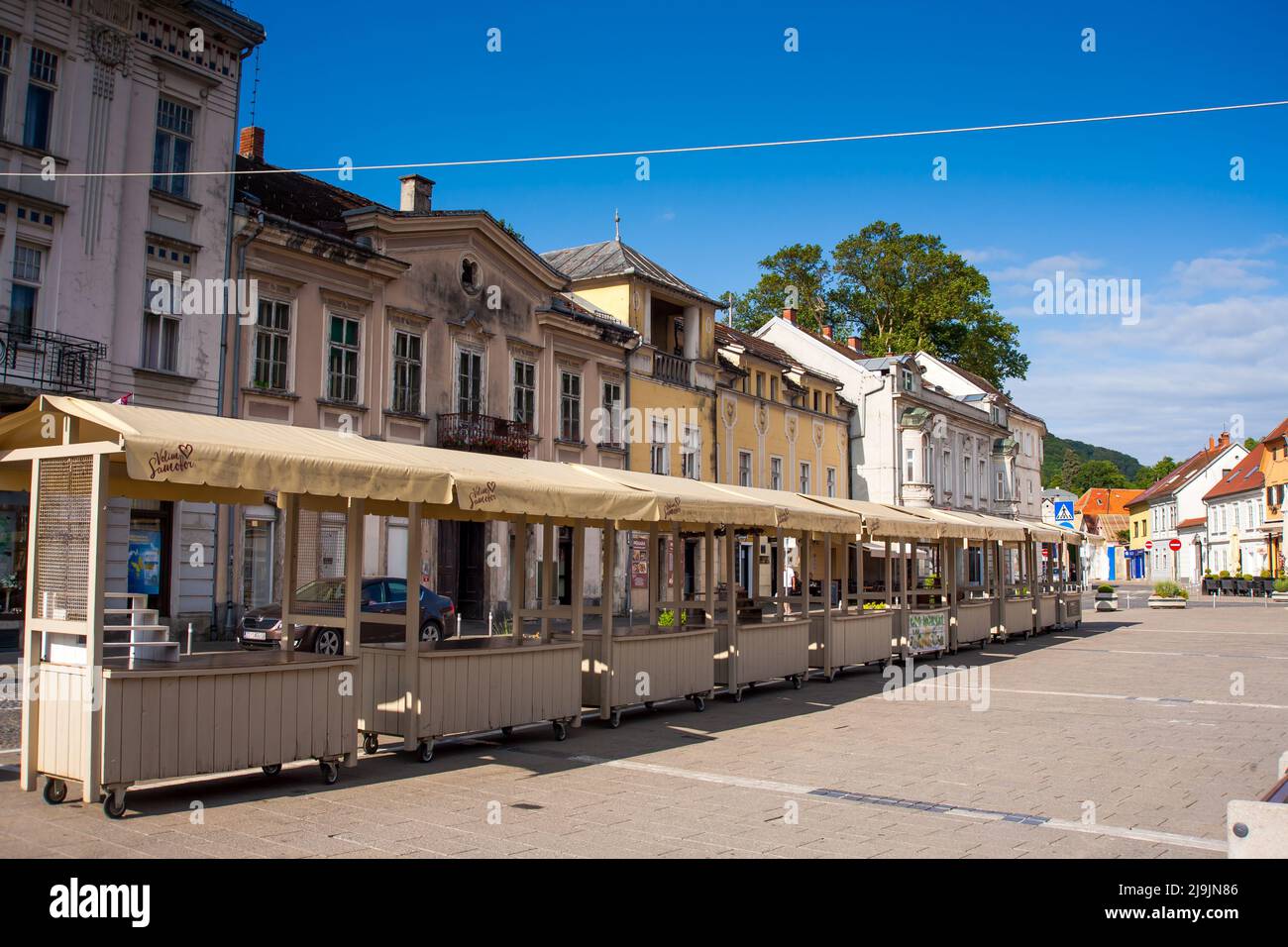 SAMOBOR, CROATIA-May 22, 2022: The City center of Samobor, with its ...