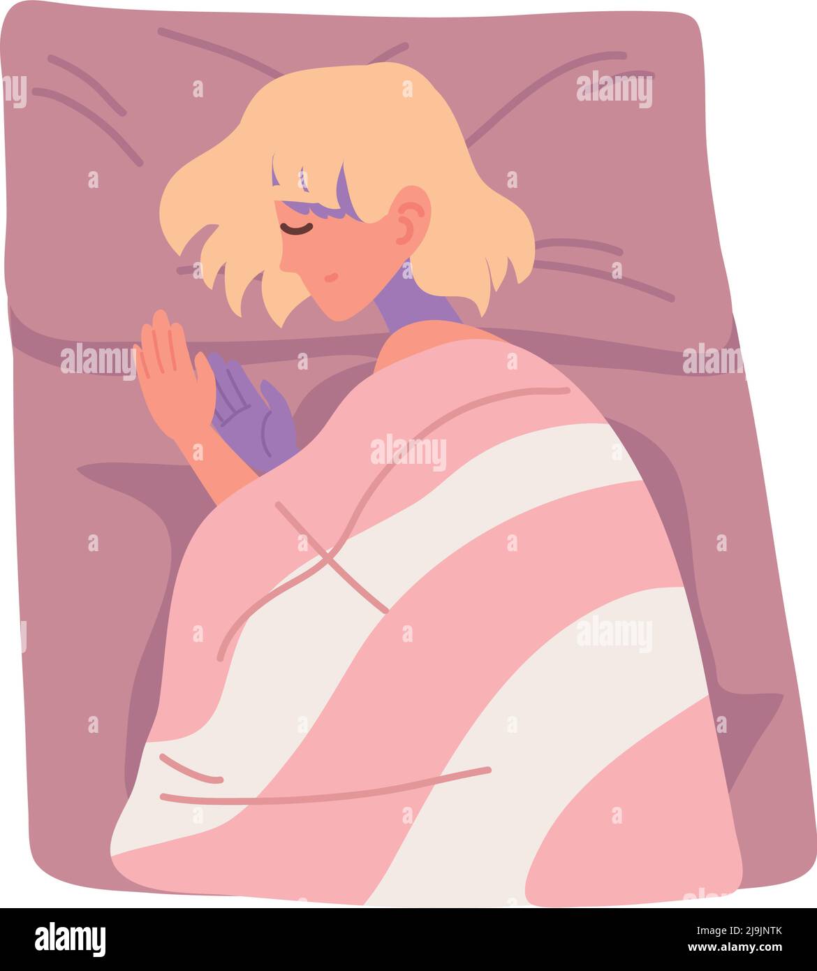 Blonde Girl Sleeping Clipart