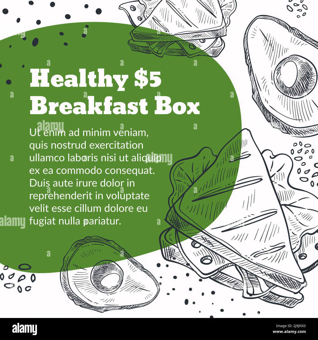 Healthy breakfast box, snacks and food package Stock Vector Image & Art ...