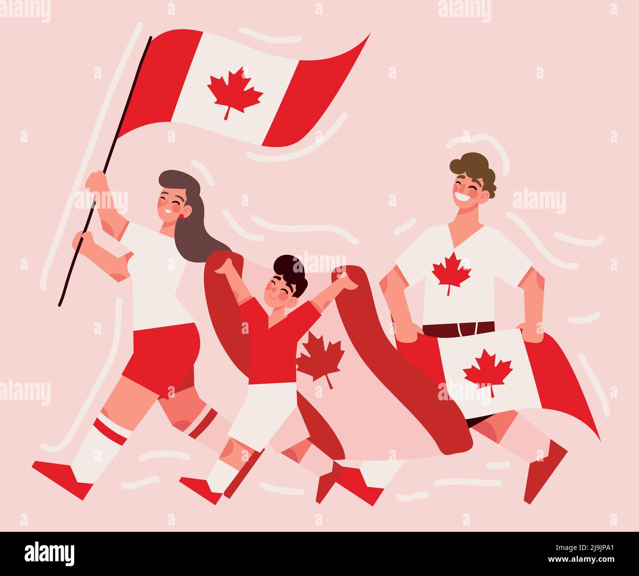 Canada Day, people with flags Stock Vector Image & Art - Alamy