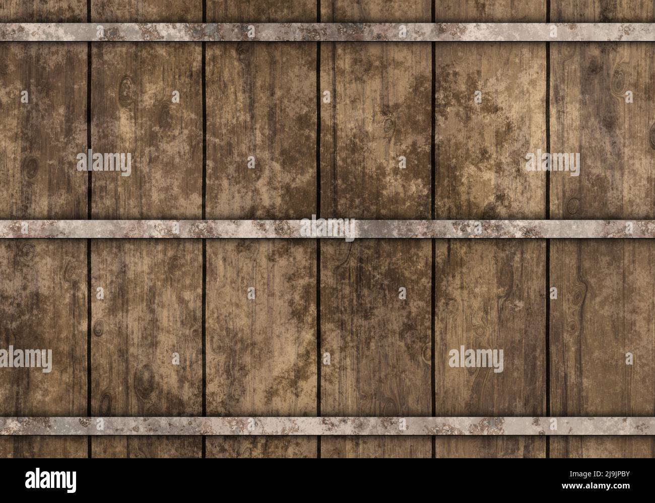 wood barrel template with metal straps Stock Photo - Alamy