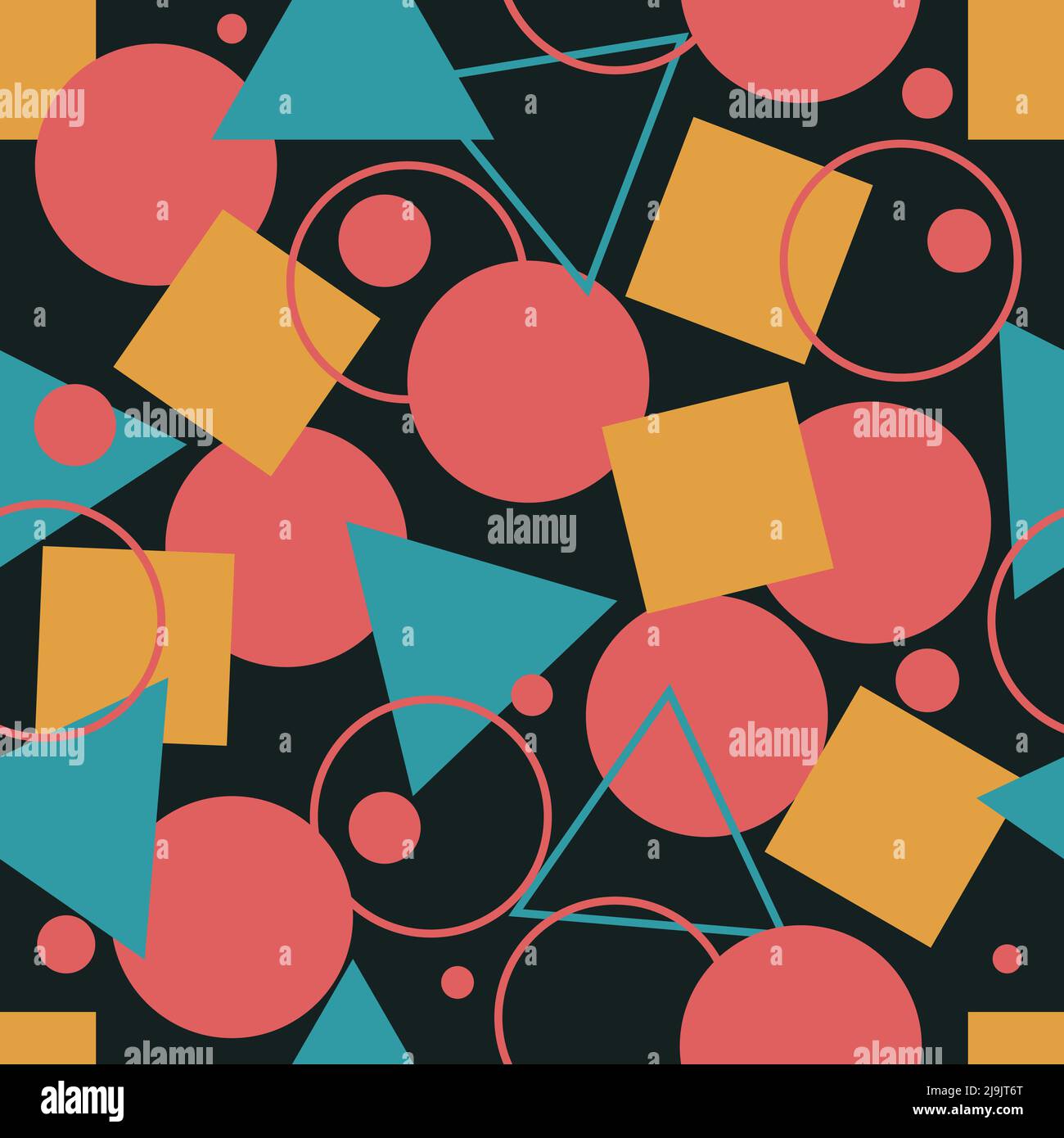 Seamless pattern with geometric memphis shapes. Retro abstract ...