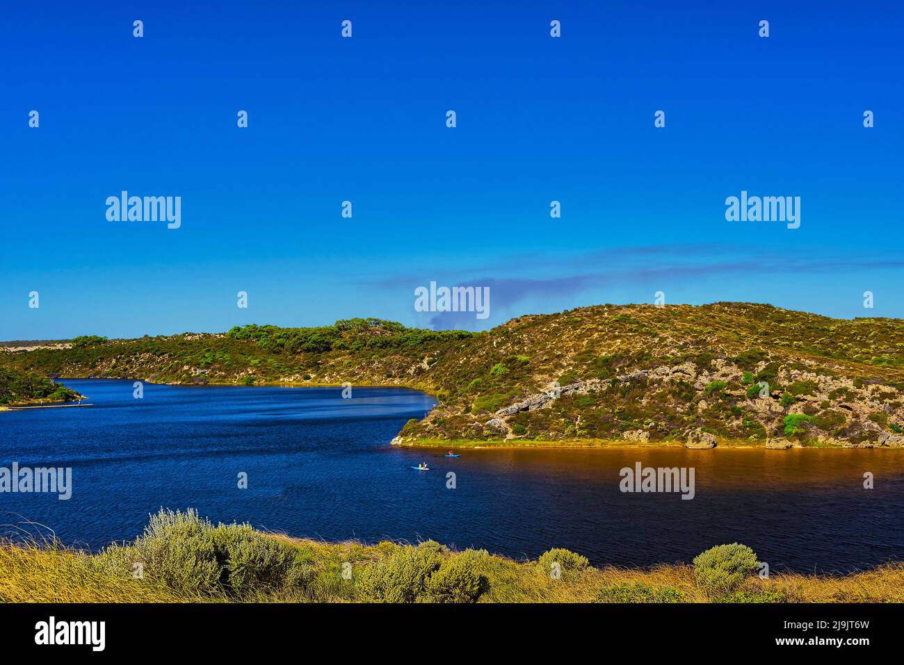 Moore River, Guilderton, Western Australia, April 30 2022; a small fire ...