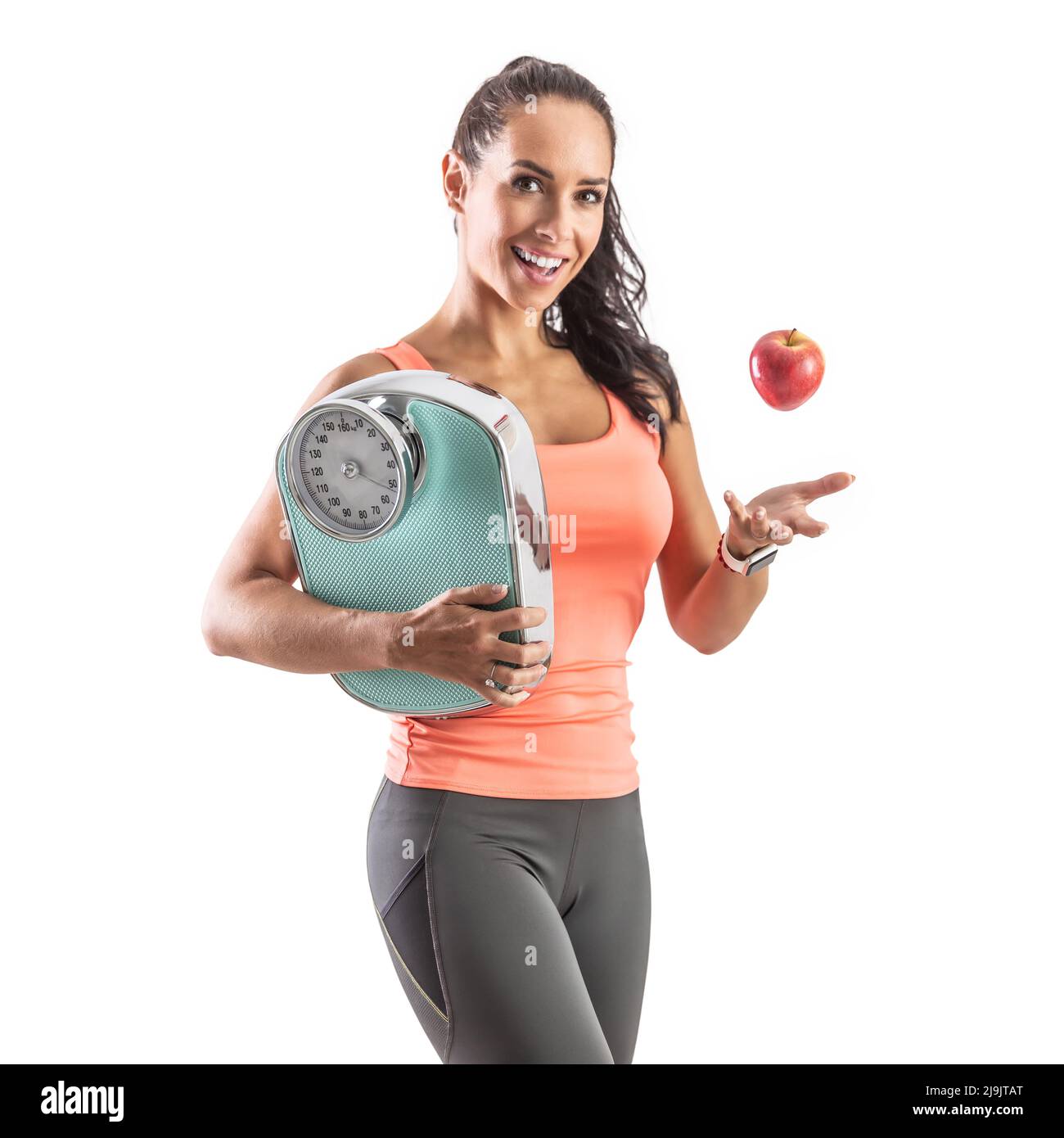 Beautiful young woman apple scales hi-res stock photography and images ...