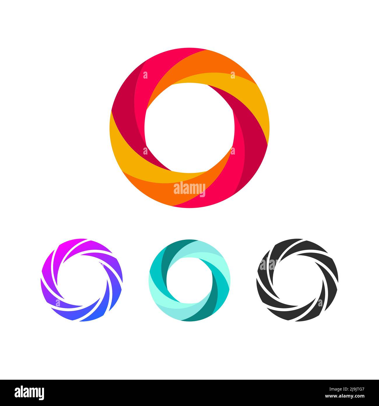 Set of abstract round templates for business logo. Circle icon Stock ...