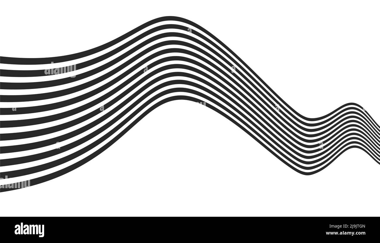 Bend lines background. Wave bending illustration. Abstract optical ...