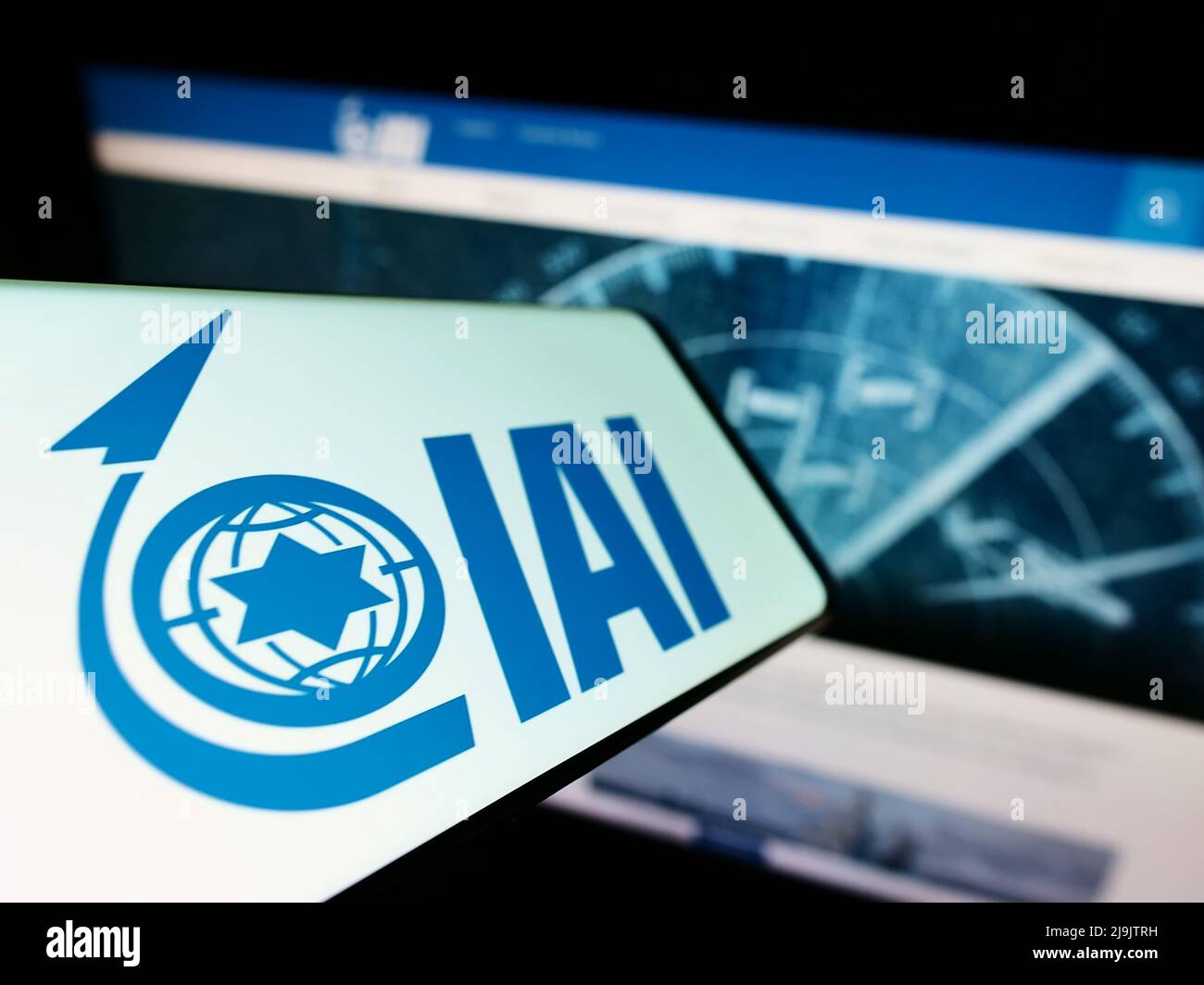 Smartphone with logo of company Israel Aerospace Industries Ltd. (IAI ...