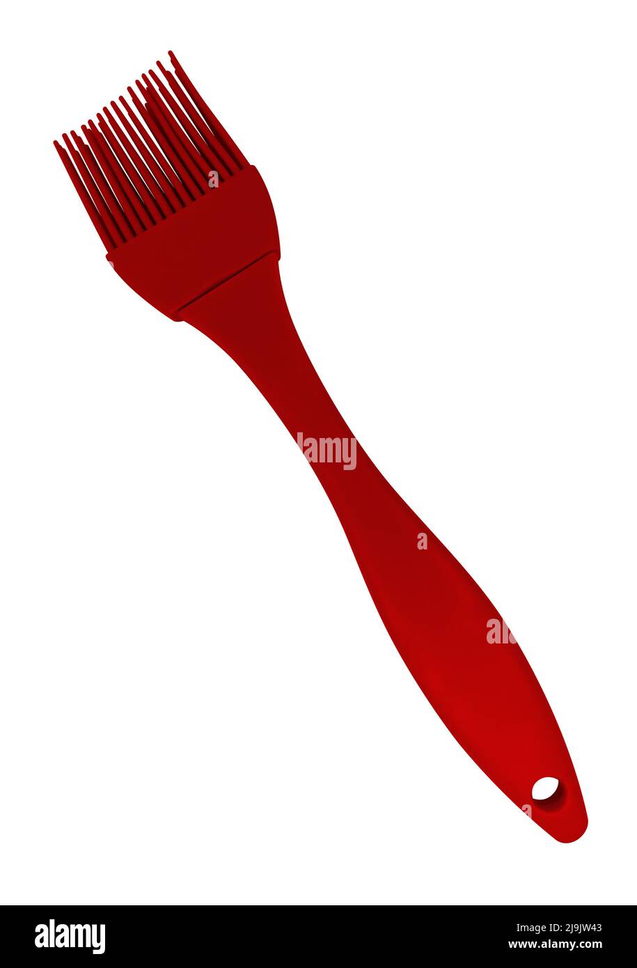 Brush for greasing the pan with oil. Grease brush on white isolated ...