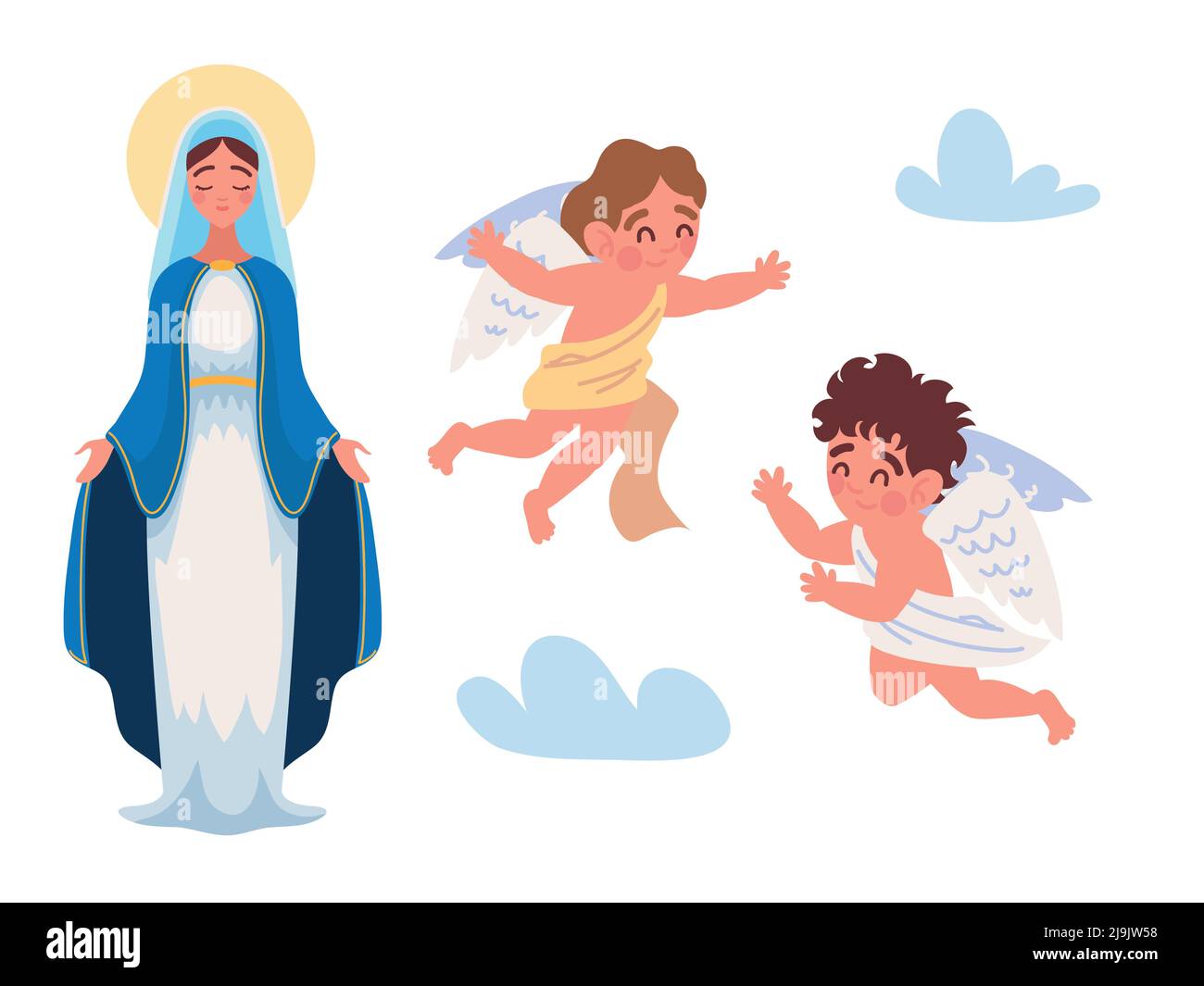set of virgin mary and angels Stock Vector Image & Art - Alamy