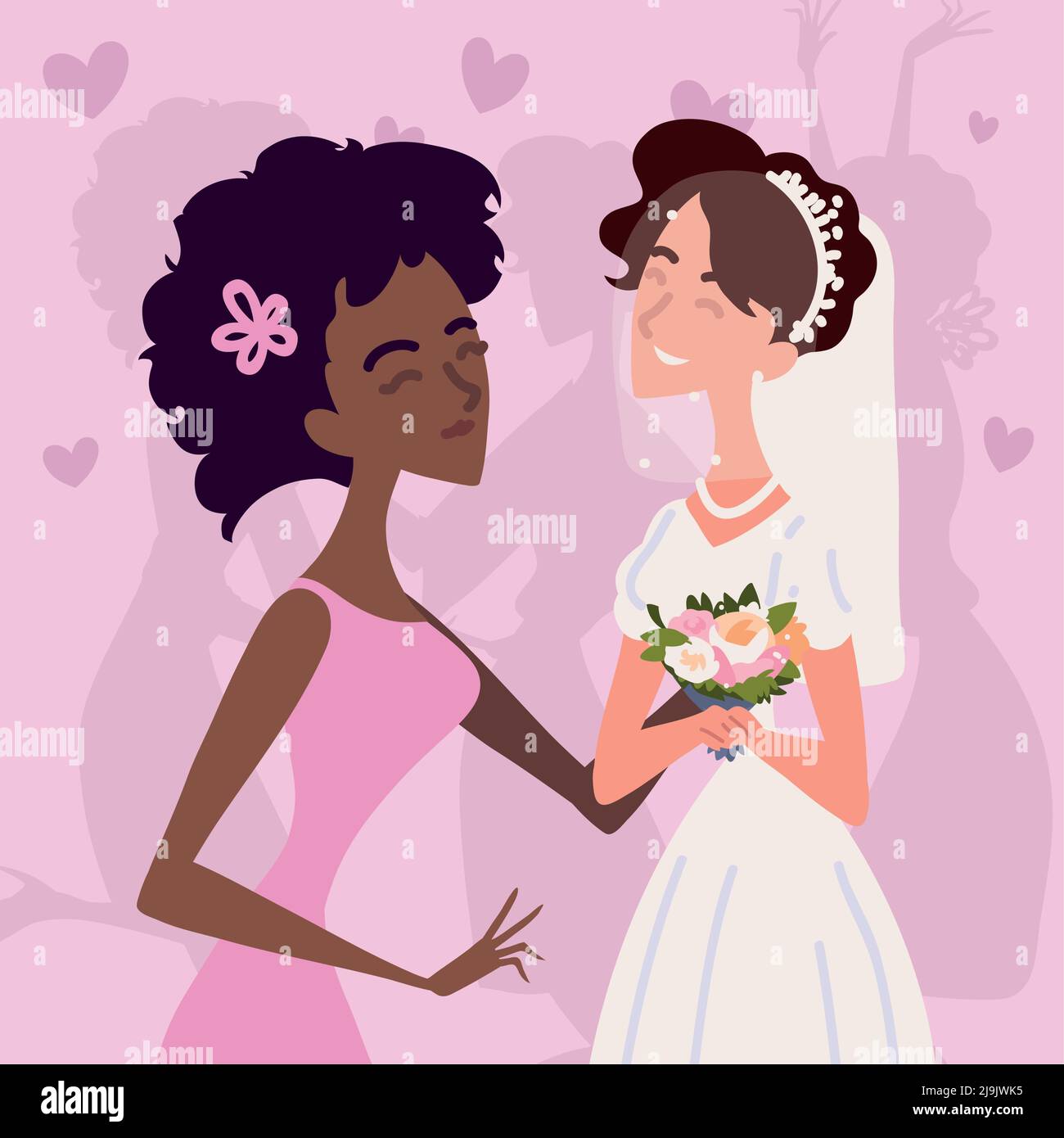 wedding bridesmaid and bride Stock Vector Image & Art - Alamy