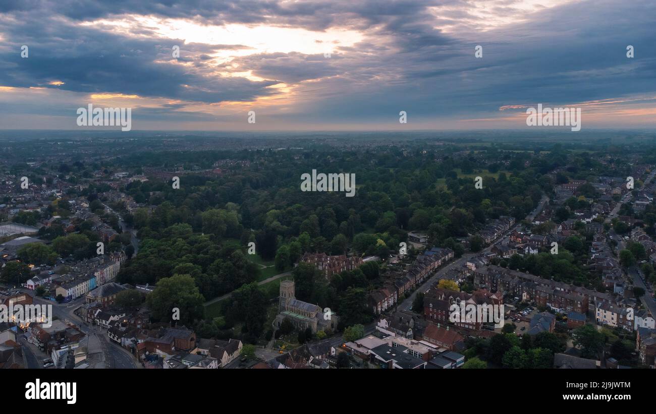 An aerial view of Christchurch Park in Ipswich, UK Stock Photo - Alamy