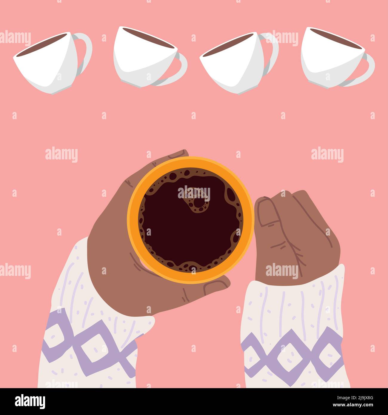 Hands man holding coffee Stock Vector Images - Alamy