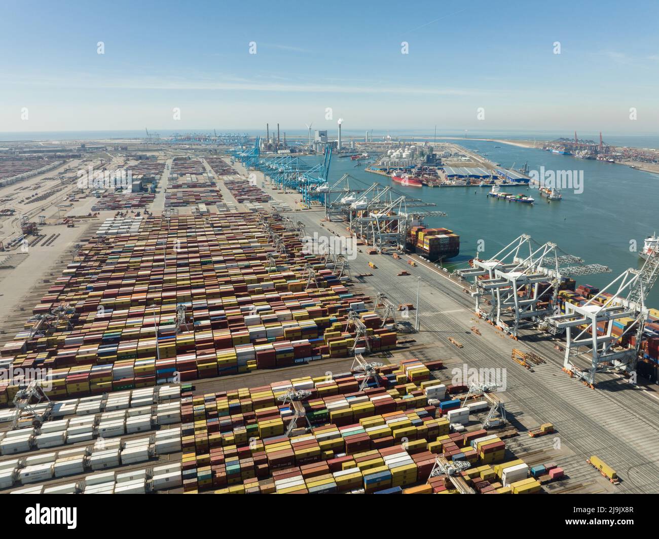 Rotterdam, 18th of april 2022, The Netherlands. Container terminal ...