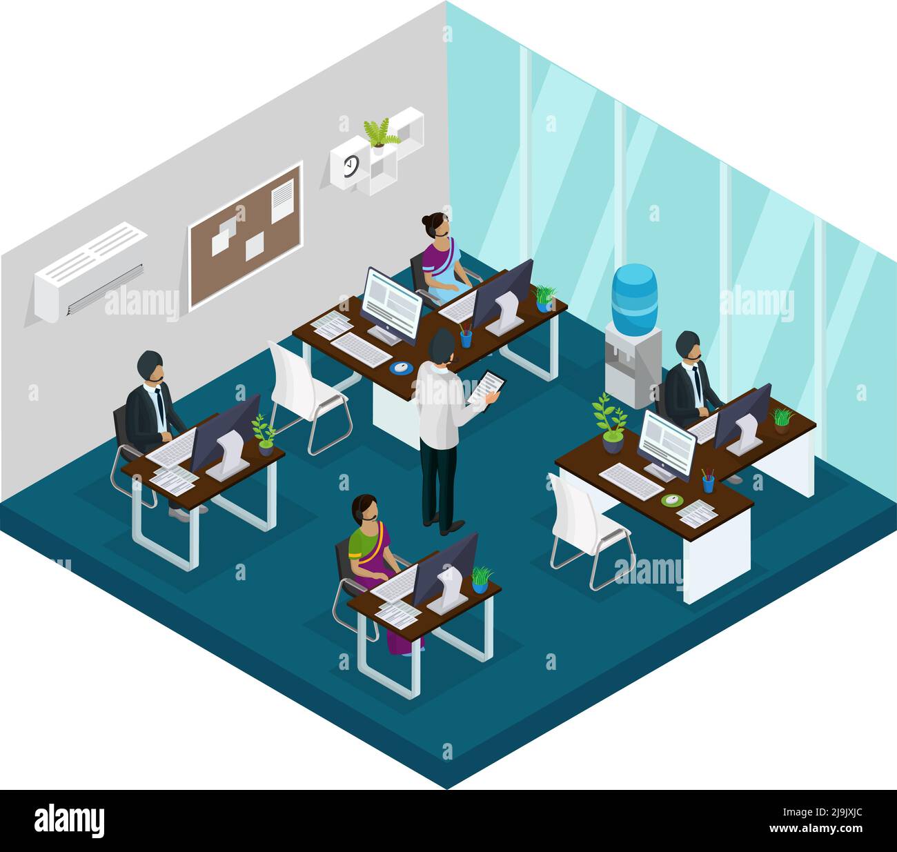 Indian call center Stock Vector Images - Alamy