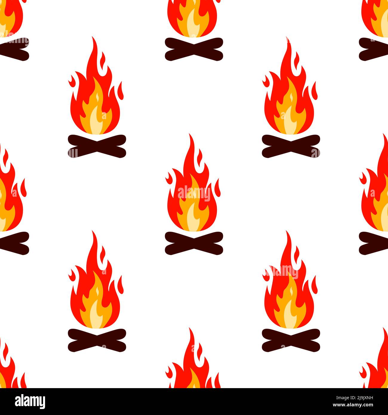 Beautiful Bonfire isolated on white background is in Seamless pattern ...
