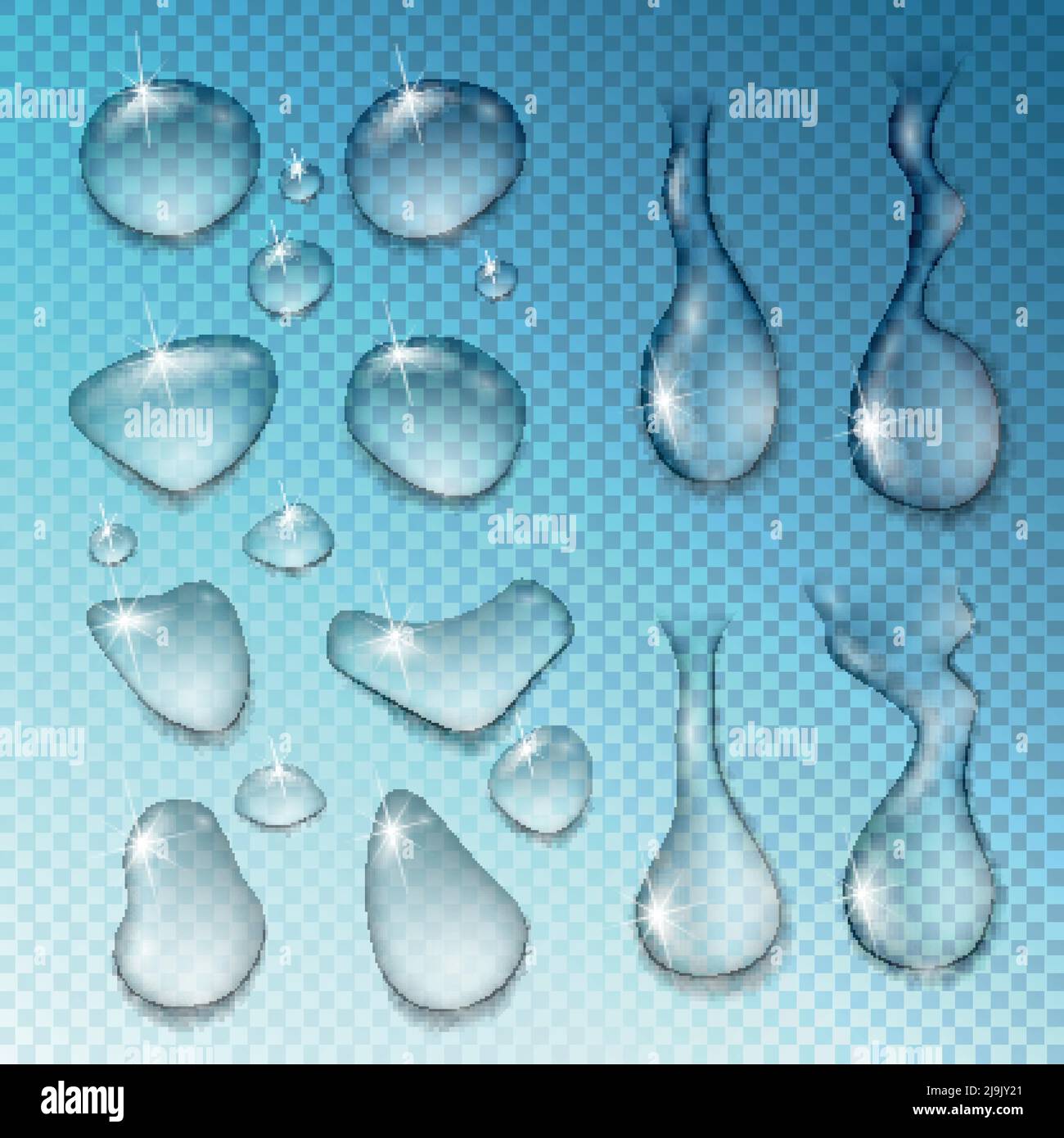 Realistic transparent background with isolated water drop images of ...