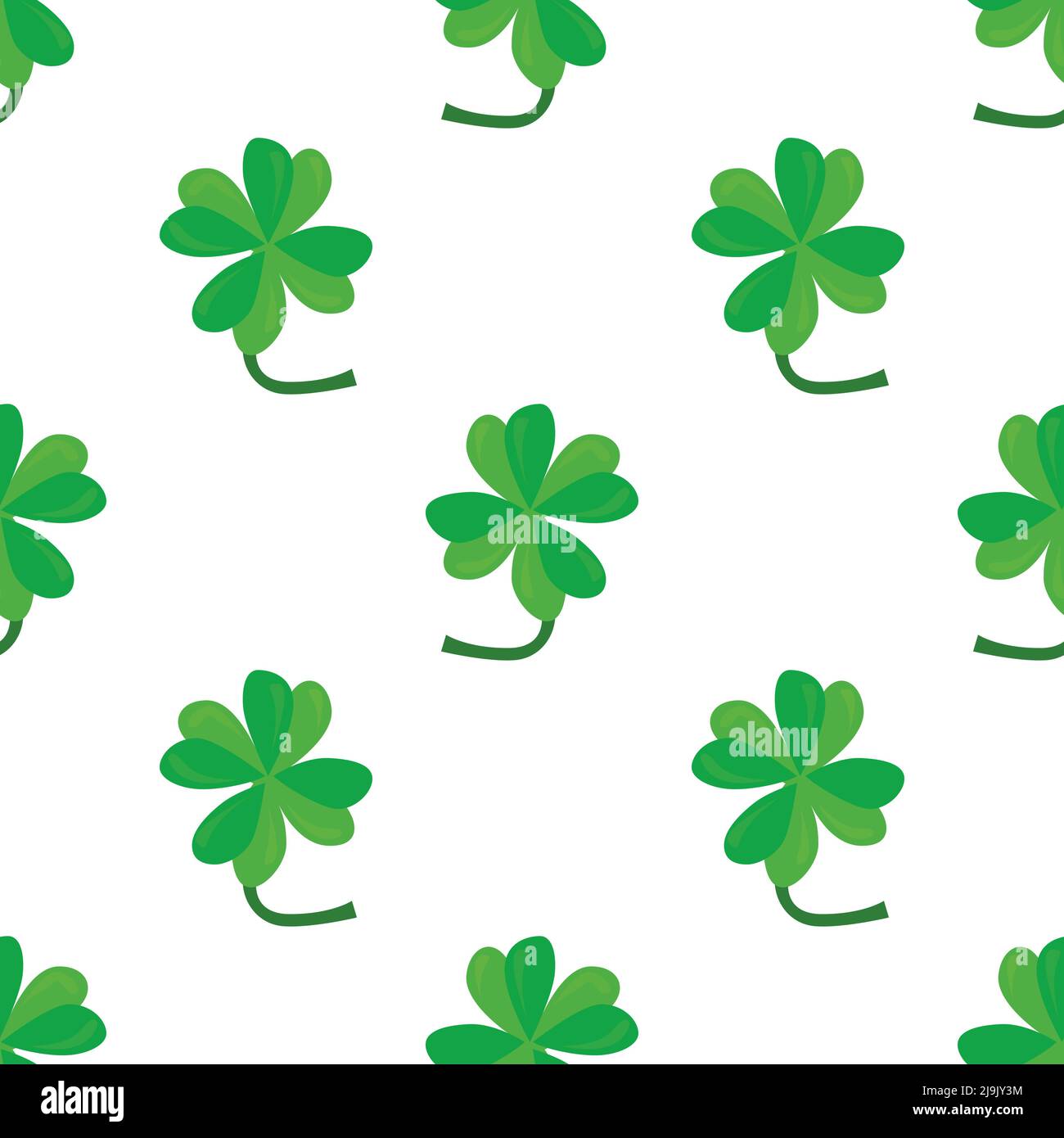 Beautiful clover leaves isolated on white background is in Seamless ...