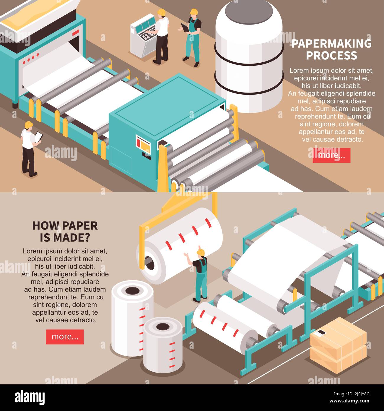 Papermaking material manufacture process 2 horizontal isometric web ...