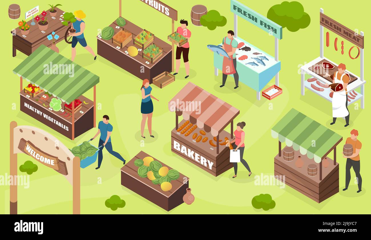 Outdoor farm market stalls Stock Vector Images - Alamy